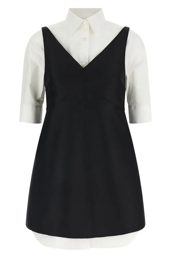 Balenciaga Chemisier Ibrido' Dress - White/black