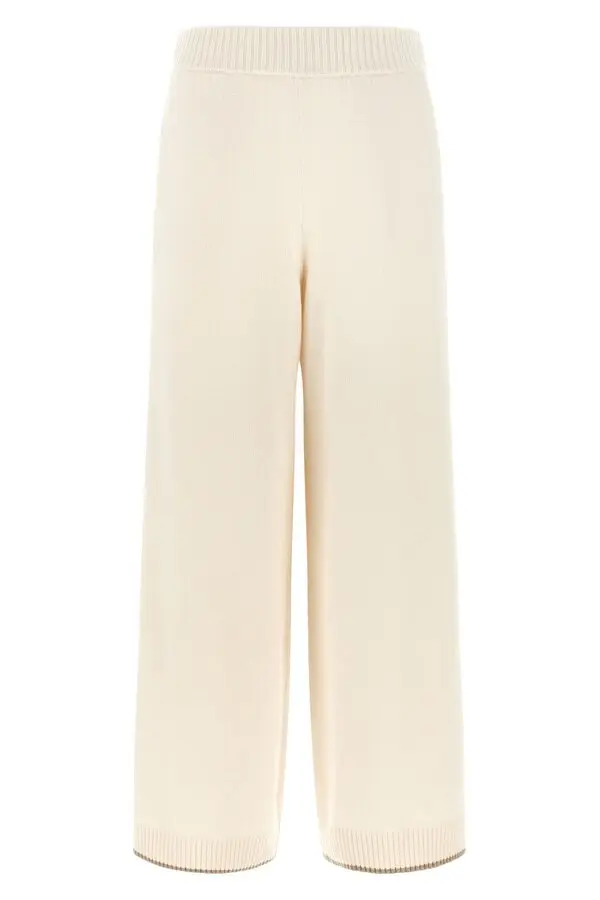 Brunello Cucinelli Cashmere Knit Pants - White