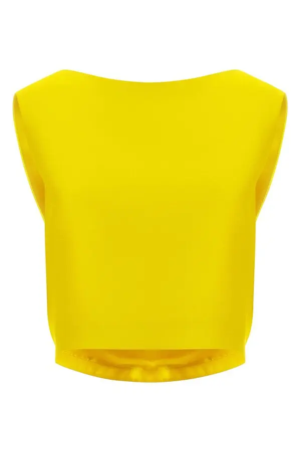 Balenciaga Draped Crop Top - Yellow