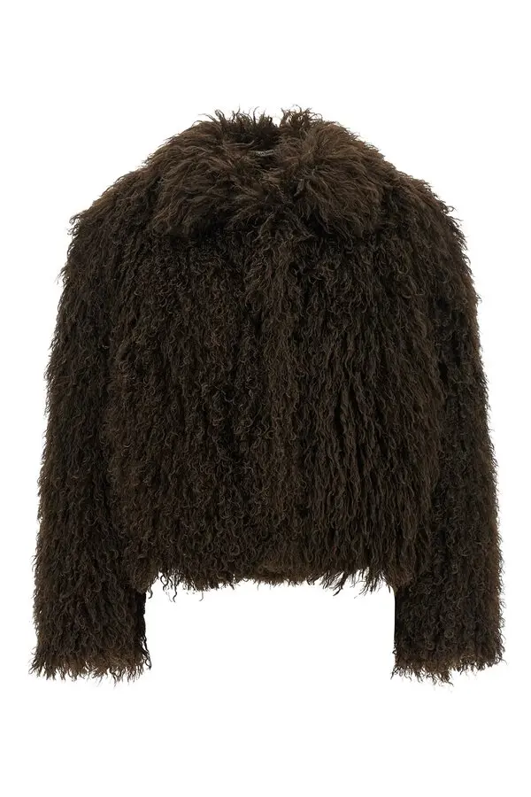 Tagliatore Eco-fur Crop - Brown