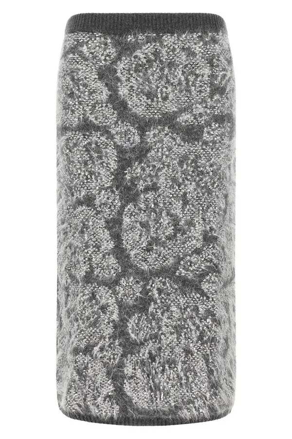 NUDE Jacquard Knit Skirt - Gray