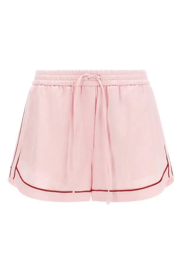 Off-White Jacquard Satin Pajama' Shorts - Pink