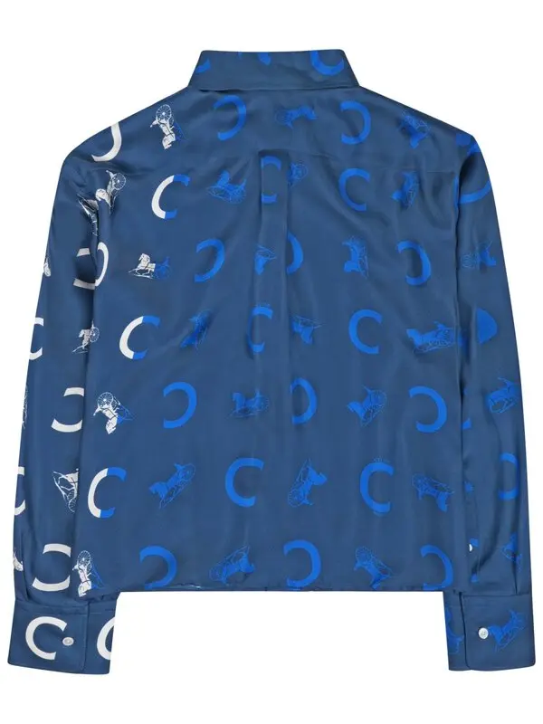 Celine Camicia Corta In Twill Di Seta