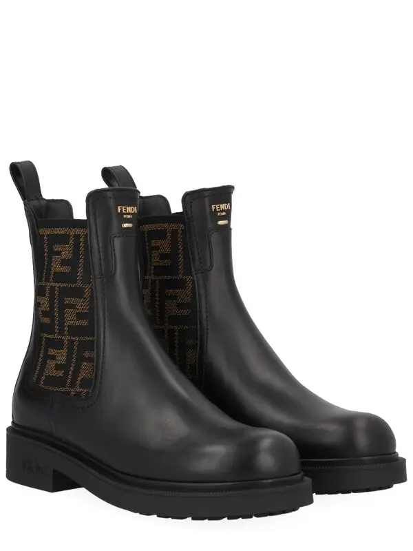 Fendi Leather Chelsea Boots
