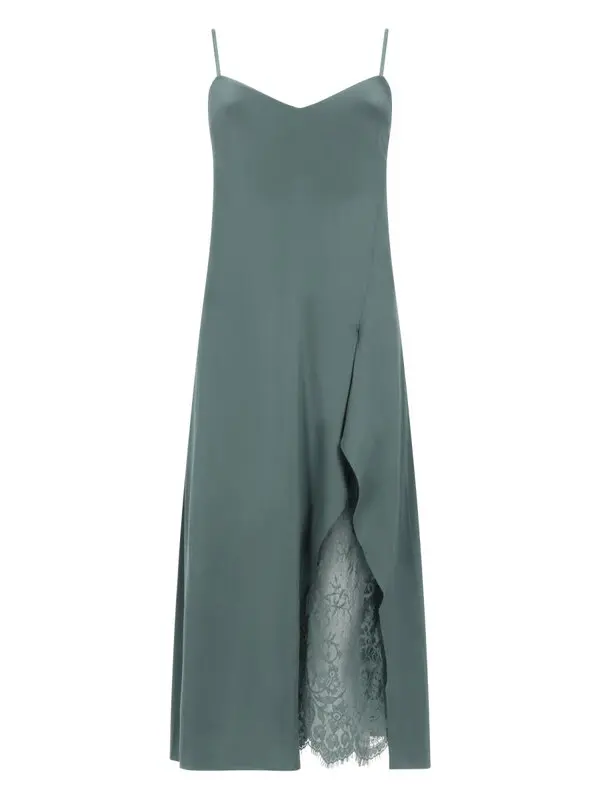 Acne Studios Satin Midi Dress - Green