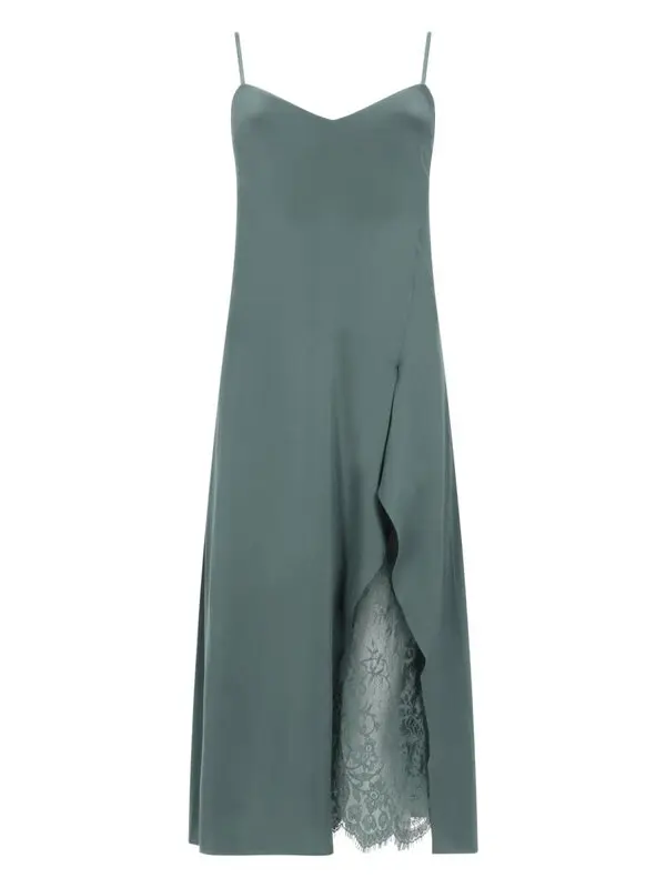 Acne Studios Satin Midi Dress - Green
