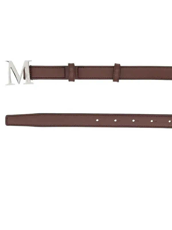 Max Mara Belt With Logo Buckle - Brown