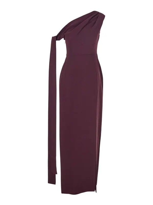 Solace London Irina One-shoulder Draped Long Dress - Multicolor