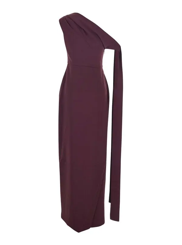 Solace London Irina One-shoulder Draped Long Dress - Multicolor