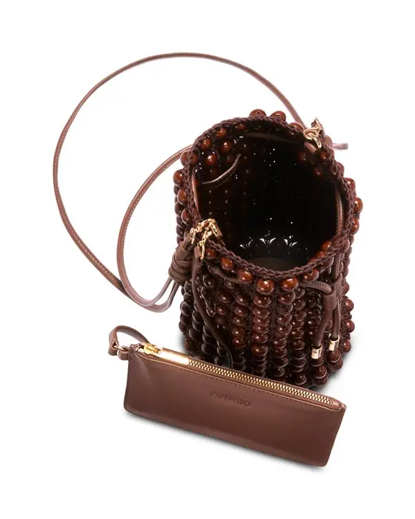 Farm Rio Mini Beaded Macrame Bucket Bag