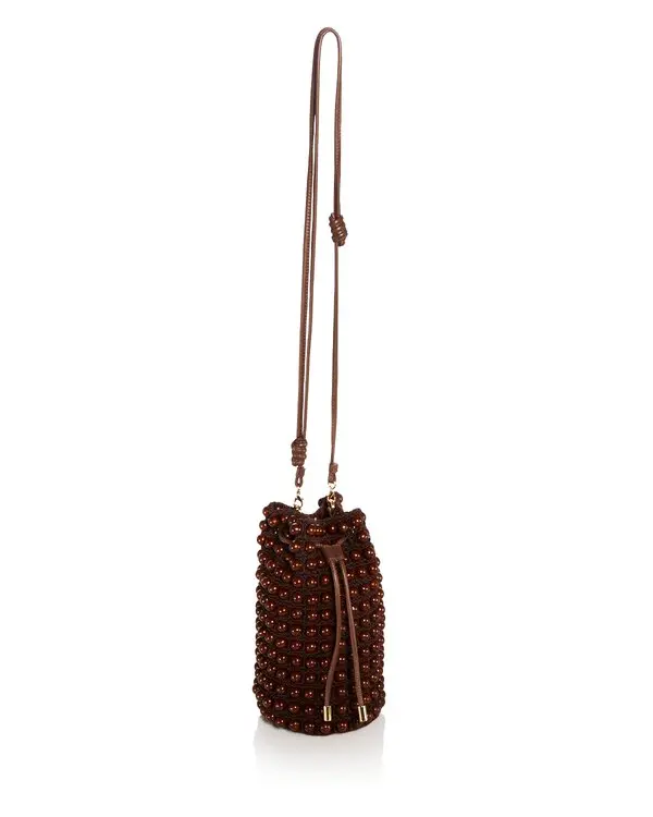 Farm Rio Mini Beaded Macrame Bucket Bag