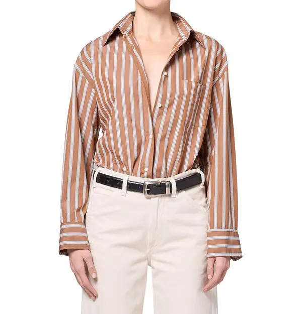 Citizens Of Humanity Thea Boyfriend Shirt - Copper Stripe