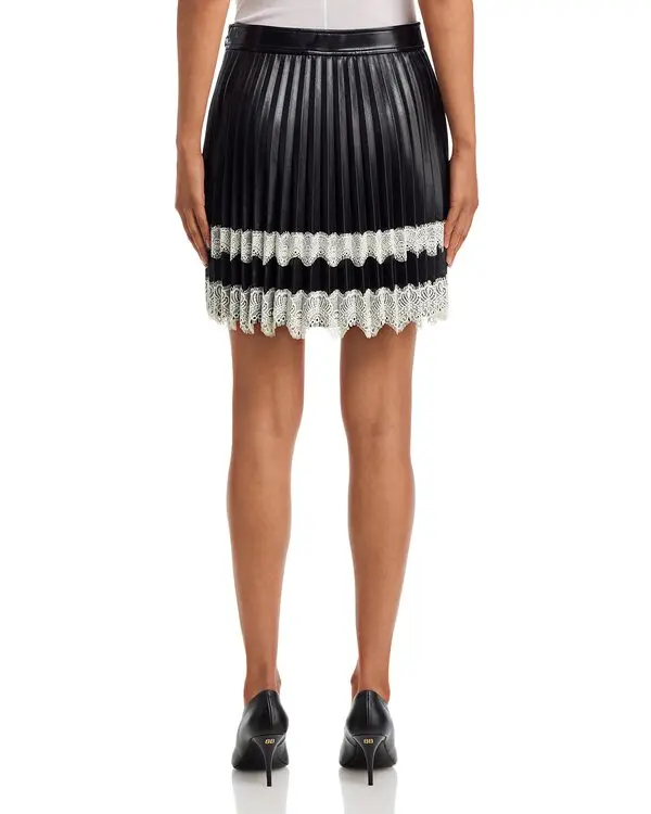 Cinq À Sept Laney Faux Leather Pleated Skirt