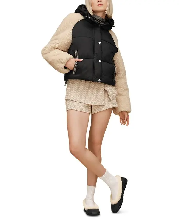 UGG Zora Leather And Shearling Flats - Black