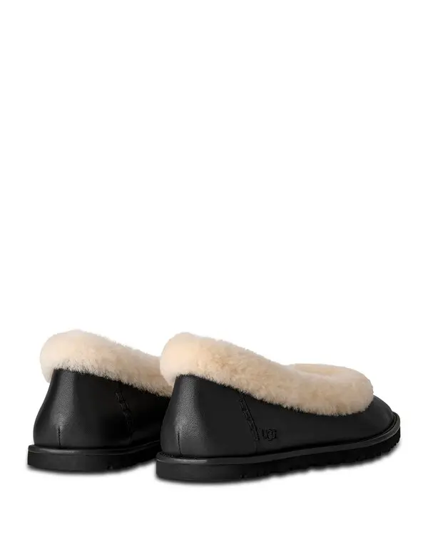 UGG Zora Leather And Shearling Flats - Black
