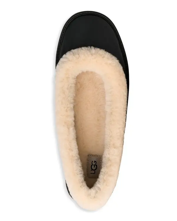 UGG Zora Leather And Shearling Flats - Black