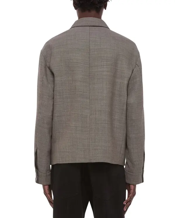 Helmut Lang Sharkskin Wool Blend Shirt Jacket