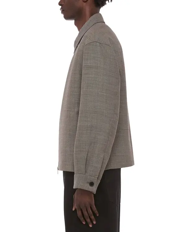 Helmut Lang Sharkskin Wool Blend Shirt Jacket