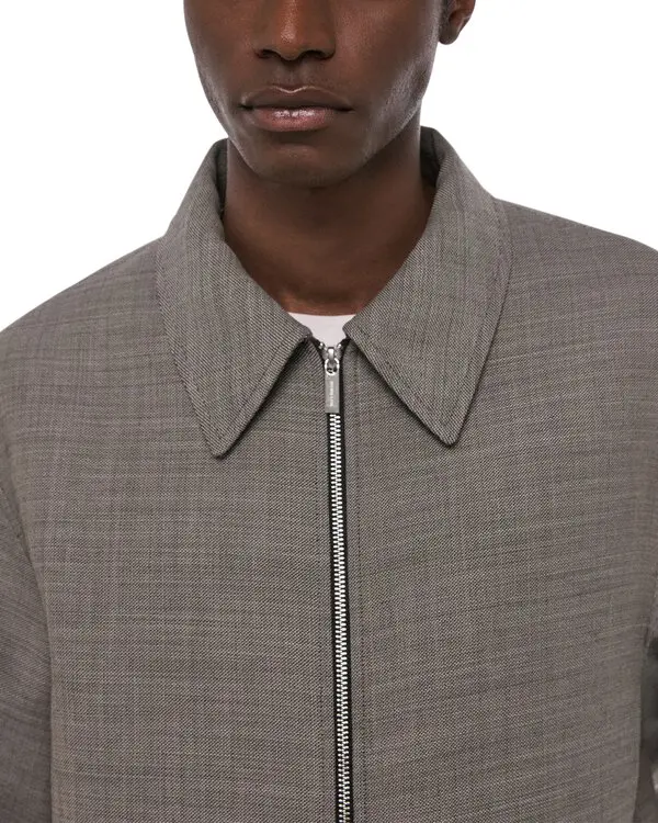 Helmut Lang Sharkskin Wool Blend Shirt Jacket