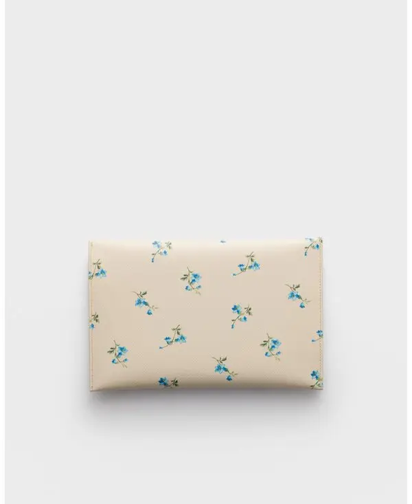 Prada Printed Saffiano Leather Envelope Clutch