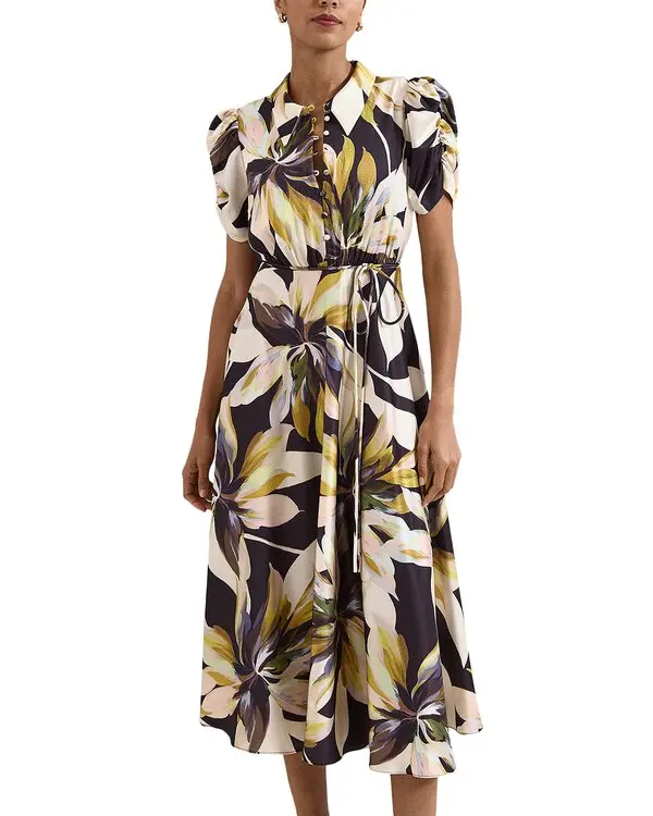 PHASE EIGHT Bella Puffed Sleeve Midi Dress