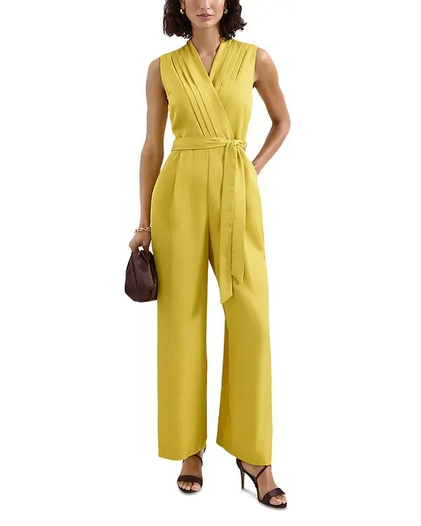 PHASE EIGHT Satin Twill Sleeveless Jumpsuit - Yellow
