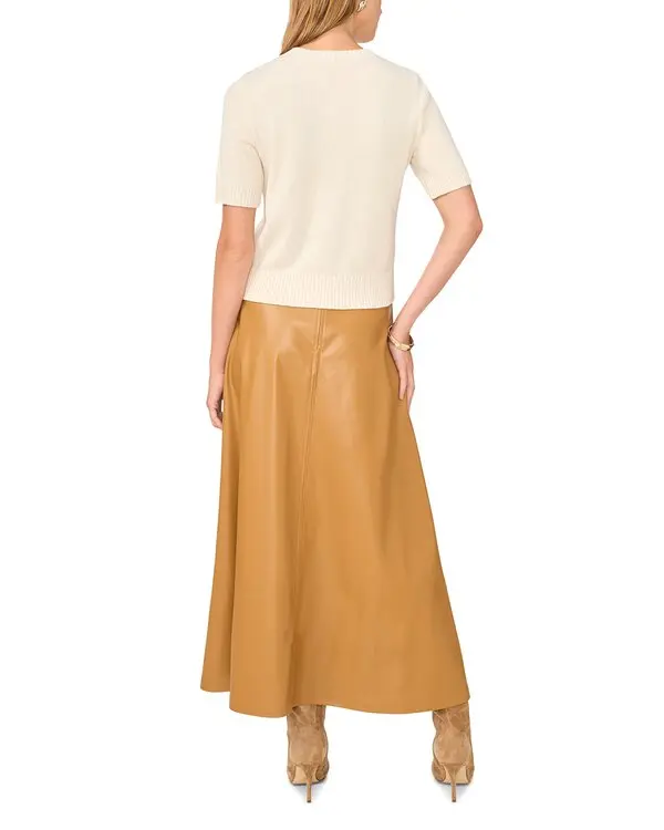 Vince Camuto Short Sleeve Crewneck Cardigan