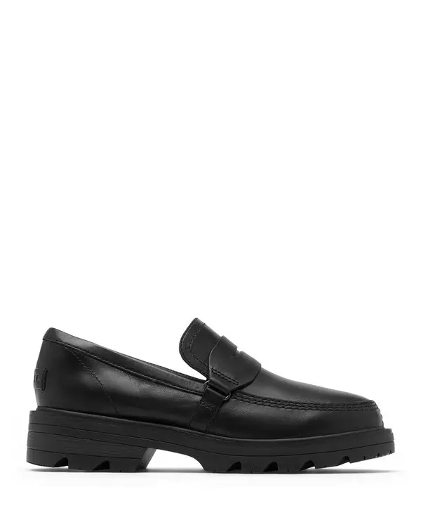 Sorel Revel Ave Leather Loafers - Black/black