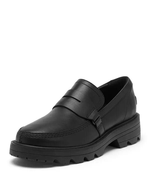 Sorel Revel Ave Leather Loafers - Black/black