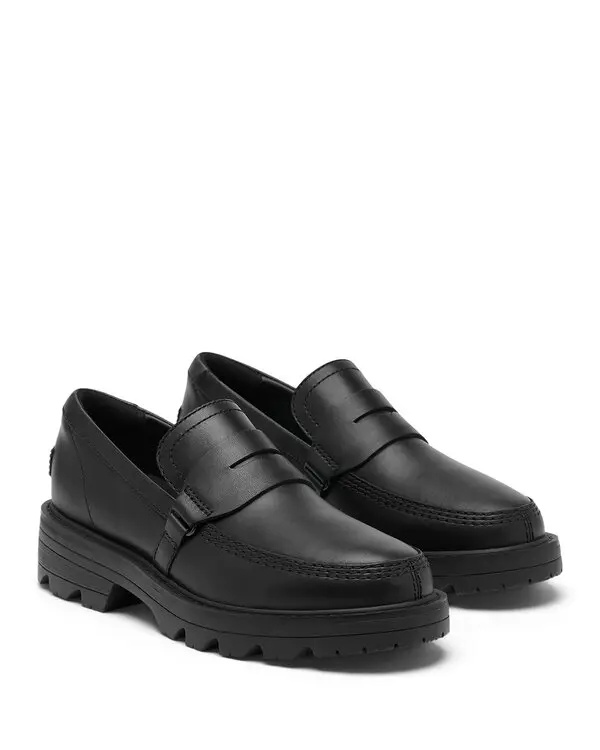 Sorel Revel Ave Leather Loafers - Black/black