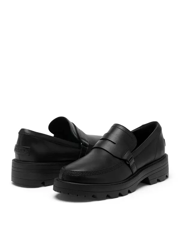 Sorel Revel Ave Leather Loafers - Black/black