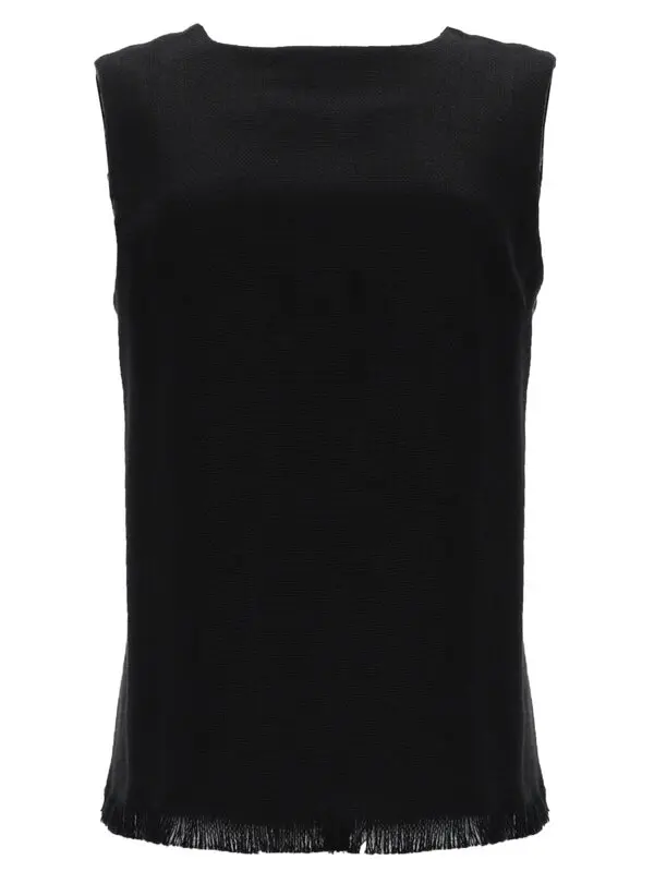 Max Mara Top Anika In Lino - Black