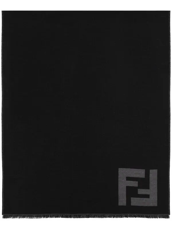 Fendi Sciarpa In Lana - Black