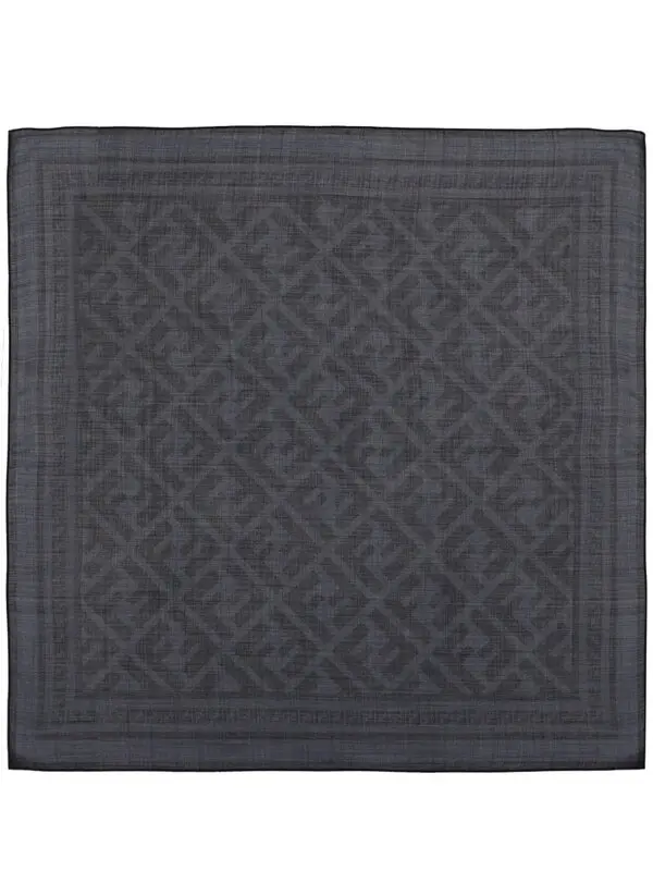 Fendi Bandana In Seta E Lana Con Motivo Ff - Blue