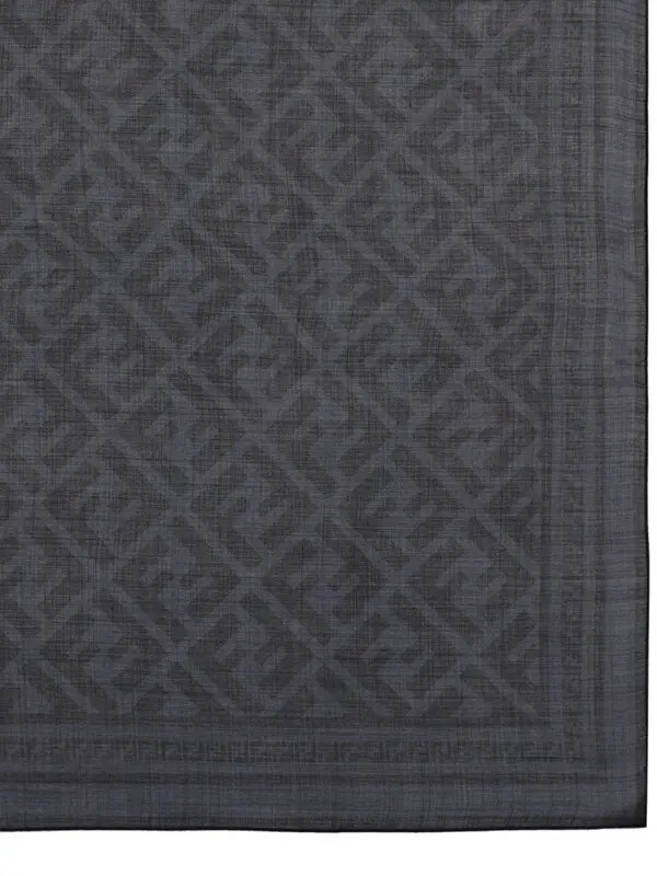 Fendi Bandana In Seta E Lana Con Motivo Ff - Blue