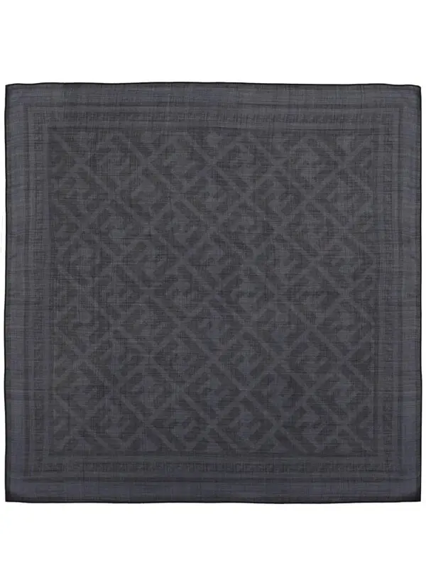 Fendi Bandana In Seta E Lana Con Motivo Ff - Blue