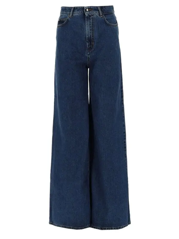 Max Mara Straight Sarong Denim Trousers - Blue