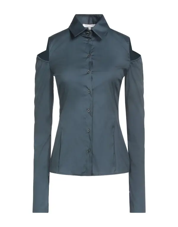 Patrizia Pepe Shirt Deep Teal Size Cotton, Polyamide, Elastane