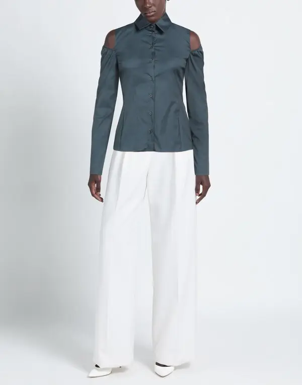 Patrizia Pepe Shirt Deep Teal Size Cotton, Polyamide, Elastane