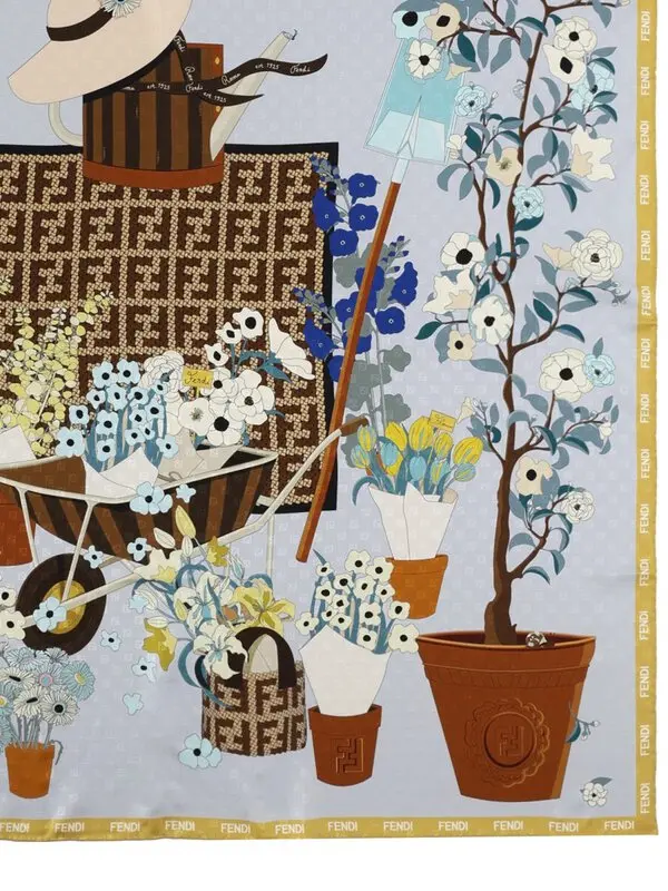 Fendi Silk Gardening Foulard - Multicolor