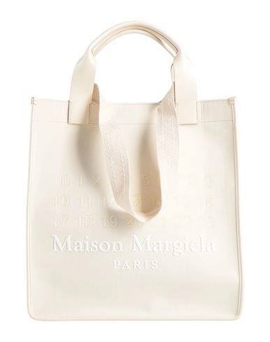 MAISON MARGIELA Cotton And Cow Leather Shopper Bag - Cream