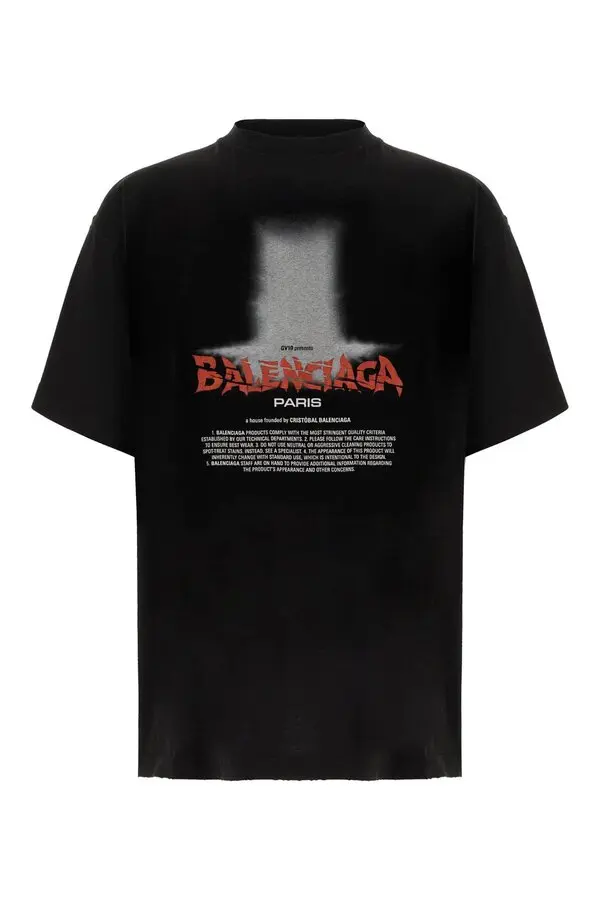 Balenciaga Graphic Printed Cotton T-shirt - Multicolor