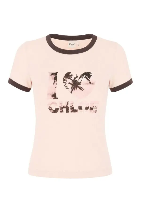 Chloé Graphic Printed Short Sleeve T-shirt - Multicolor