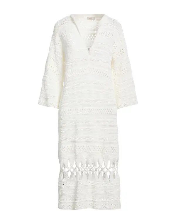 Agnona Midi Dress Size Silk, Cotton