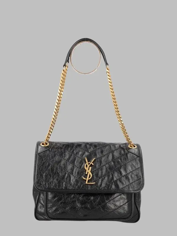 Saint Laurent Vintage Leather Medium Niki Bag - Black