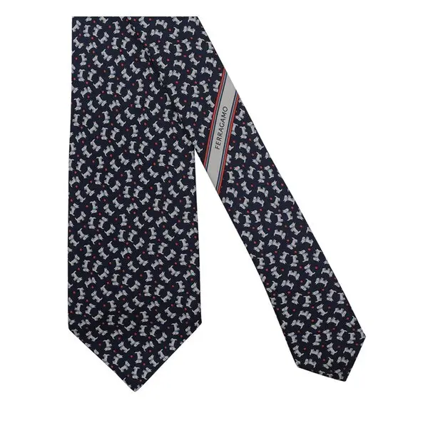 FERRAGAMO Silk Neck Tie - Blue