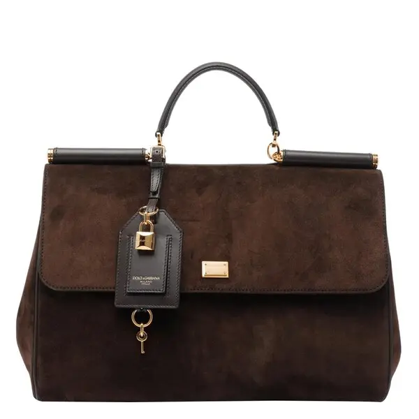 Dolce & Gabbana My Sicily Suede Handbag - Brown
