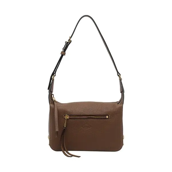 TOD'S Metal Dots Mini Leather Shoulder Bag - Brown