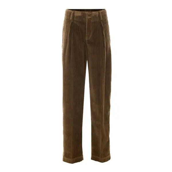 Etro Velvet Pants With Pegaso Buttons - Brown