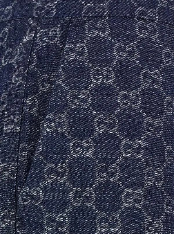 Gucci Chambray Gg Monogram Denim Pants - Multicolor